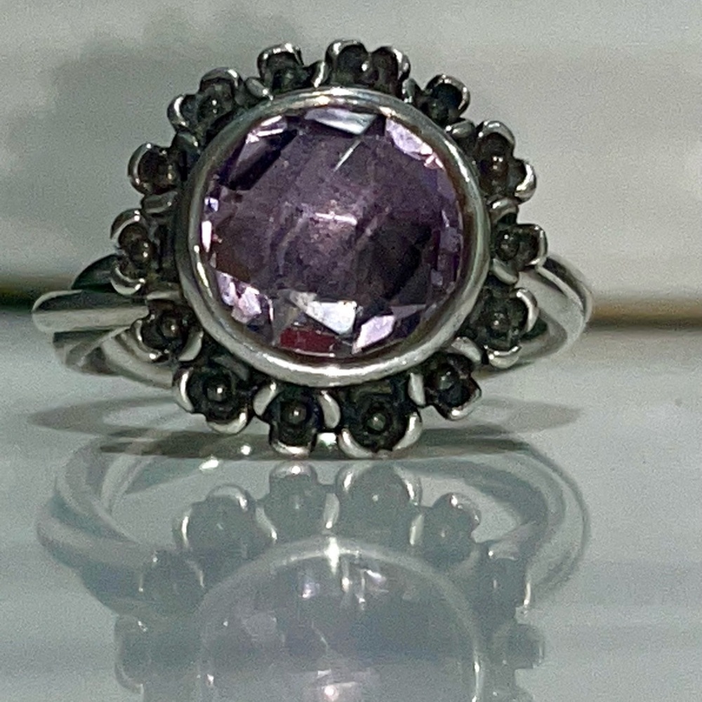 Authentic Rare Pandora Floral Elegance Stacking Ring … - Gem